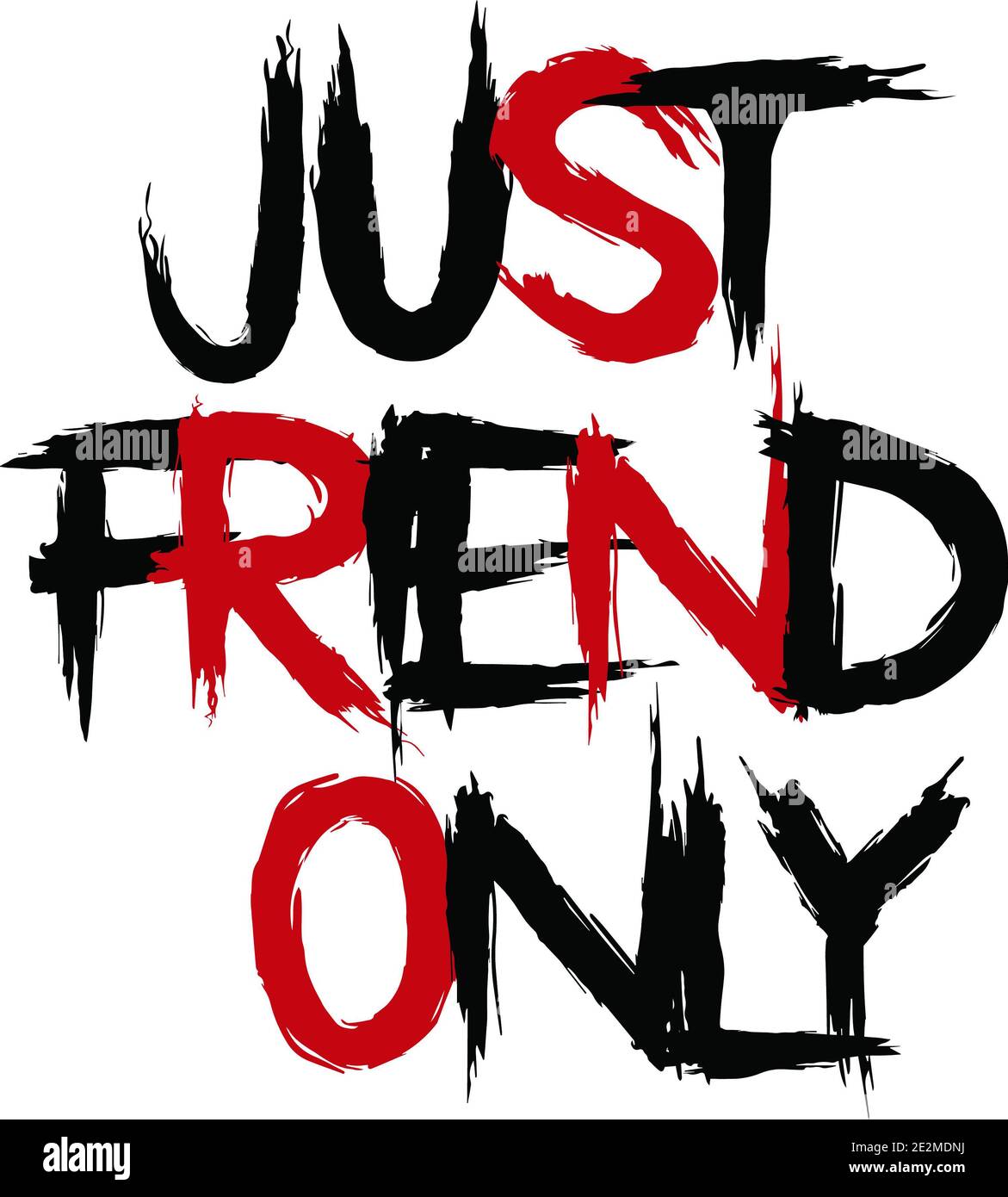 Illustration of the text "just friend only" for design isolated on a ...
