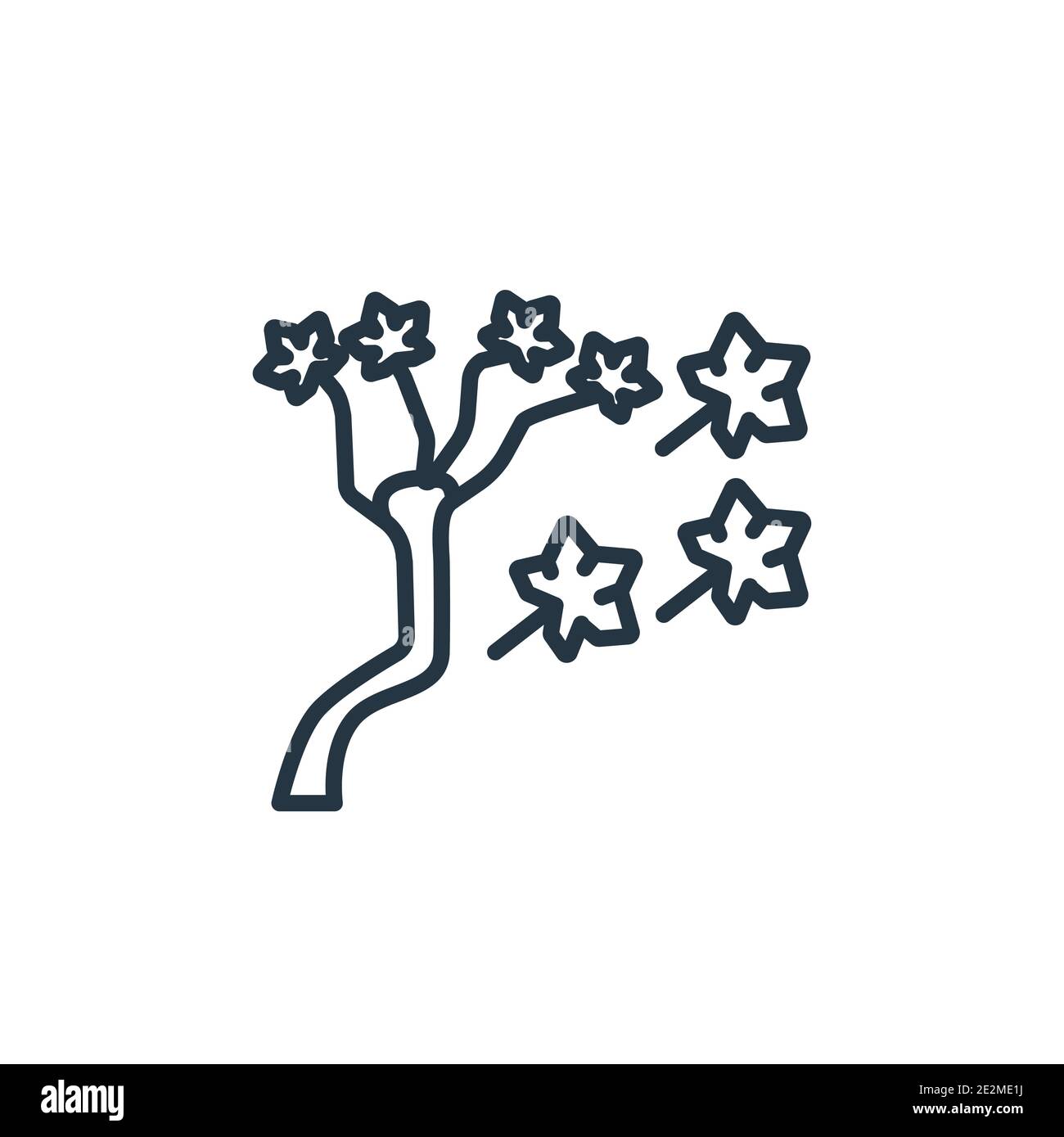 Wind bending tree outline vector icon. Thin line black wind bending ...