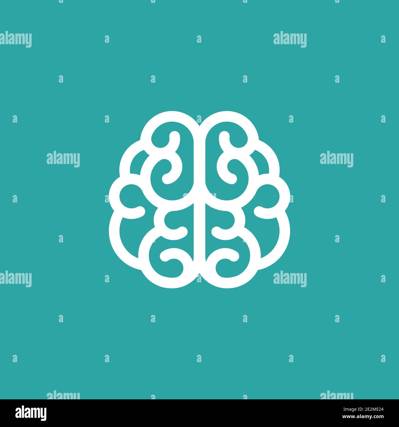 white brain icon. Intellect, phsychology, knowledge simple pictogram ...