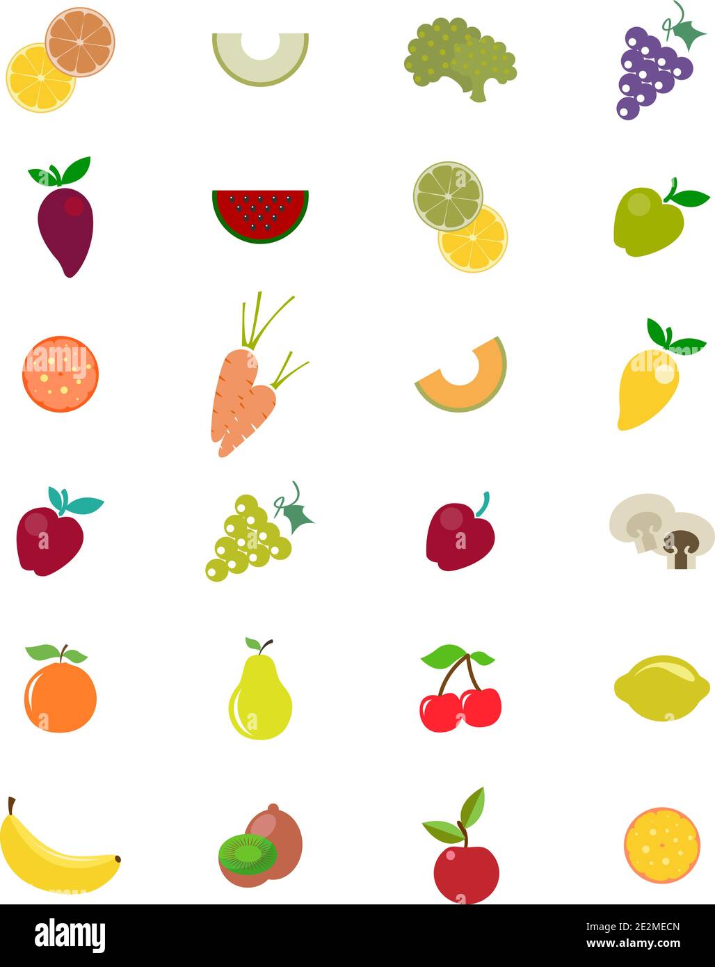 Vegetables white background many Stock Vector Images - Alamy