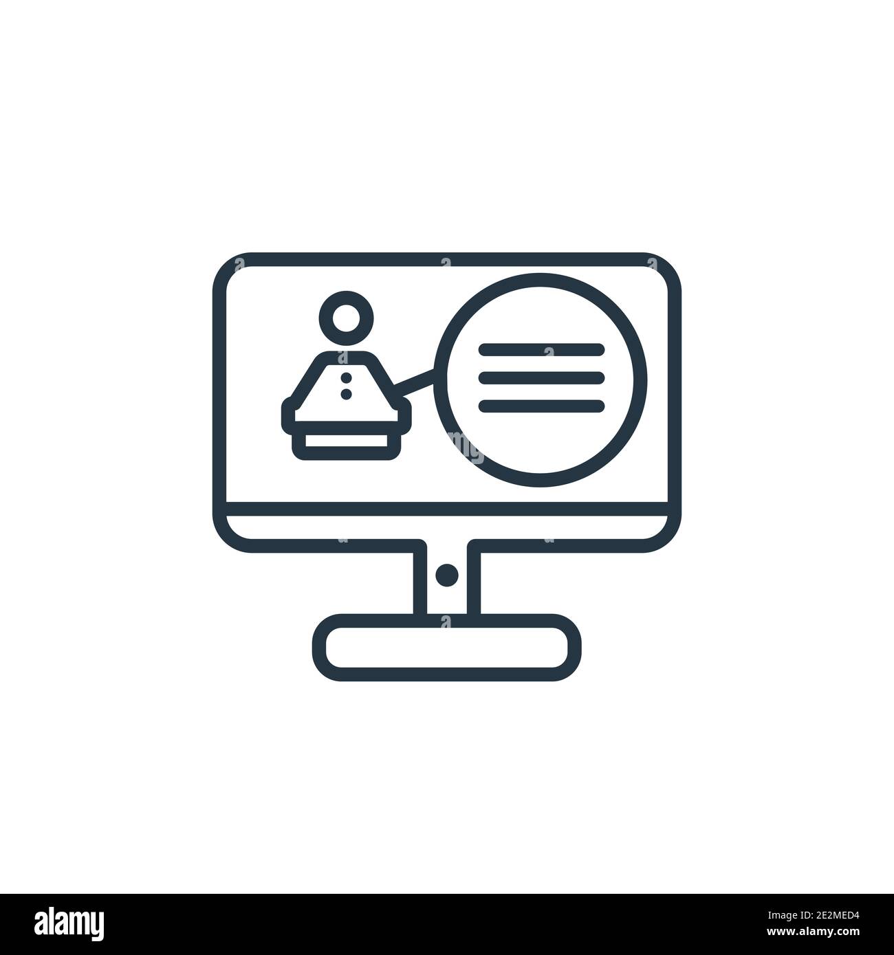 Online class outline vector icon. Thin line black online class icon ...