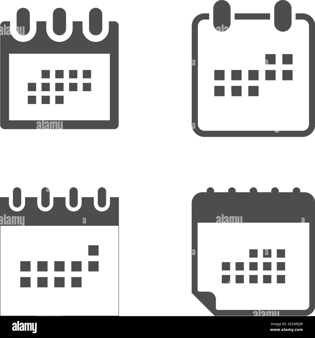 Set calendar icon in flat style. Calendar symbol for your web site ...