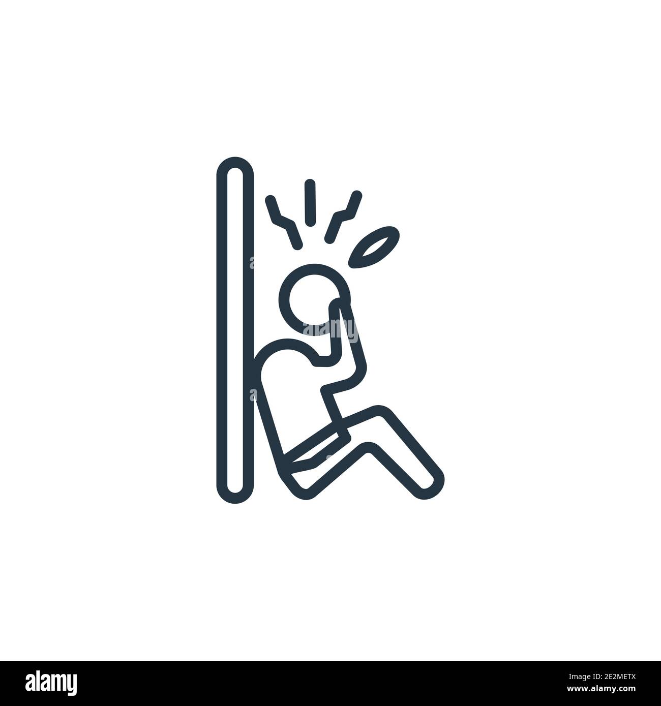 Stressed human outline vector icon. Thin line black stressed human icon ...