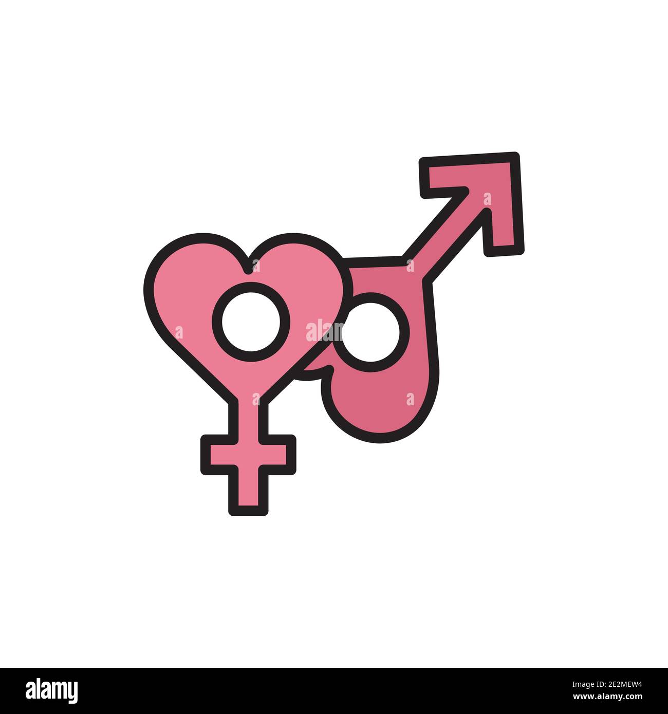 Gender lineal color icon with heart. simple design editable. Design ...