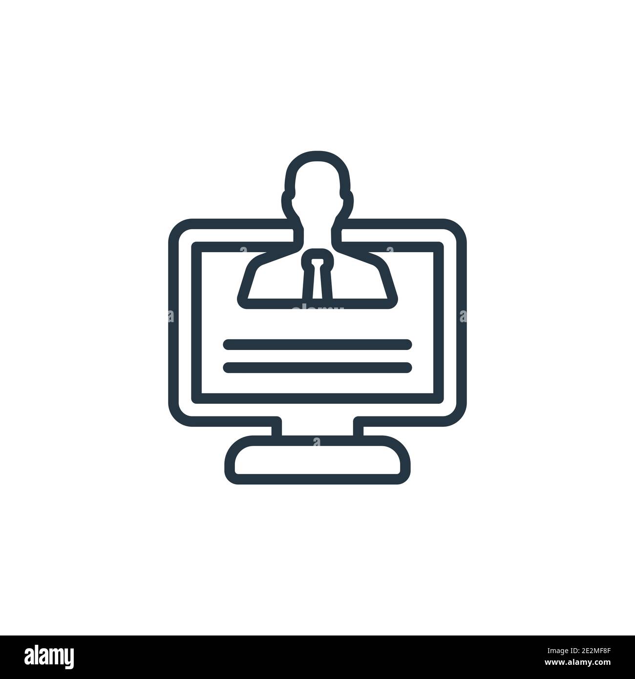 Instructor outline vector icon. Thin line black instructor icon, flat ...