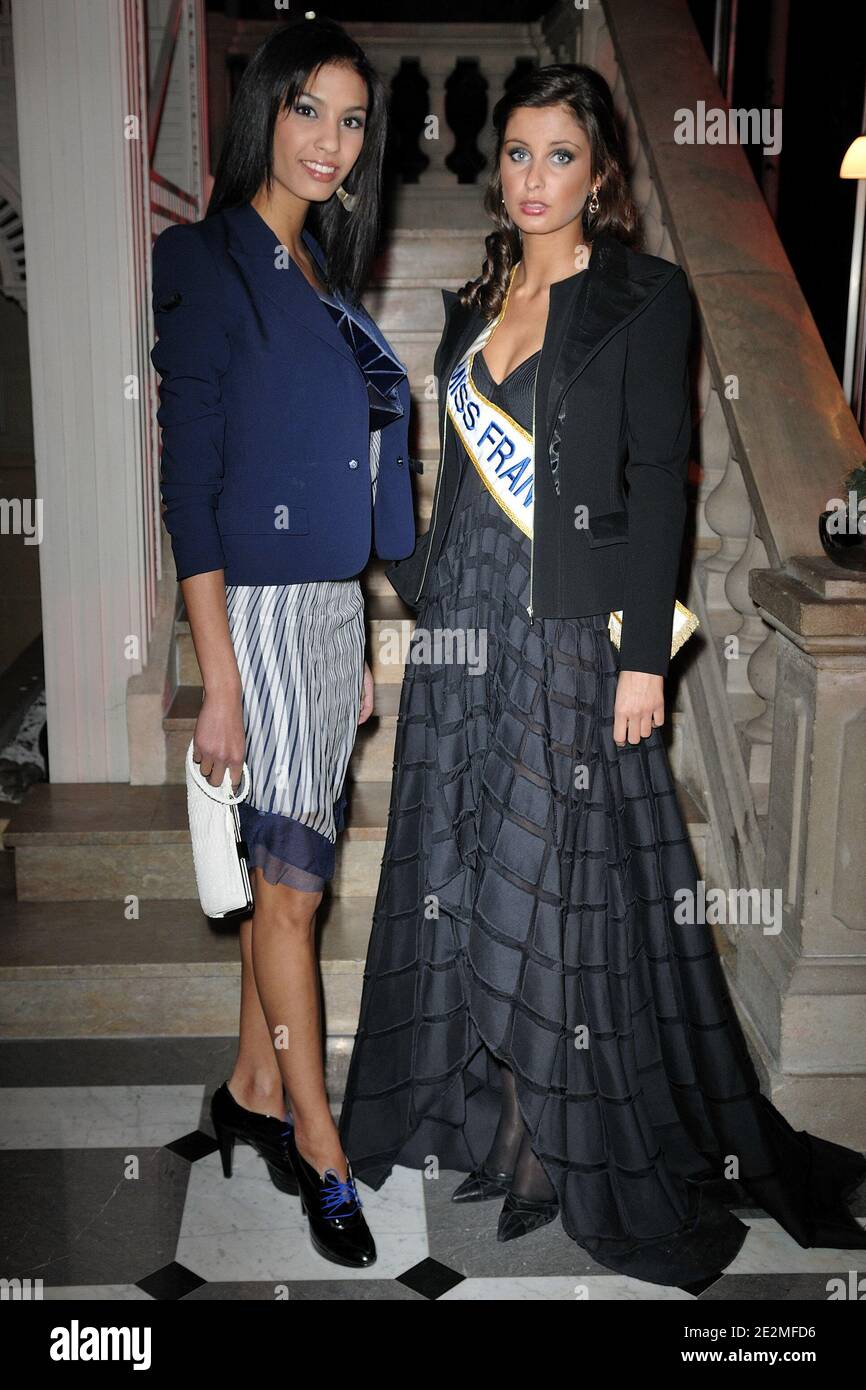 Miss France 2009 Chloe Mortaud and Miss France 2010 Malika Menard ...