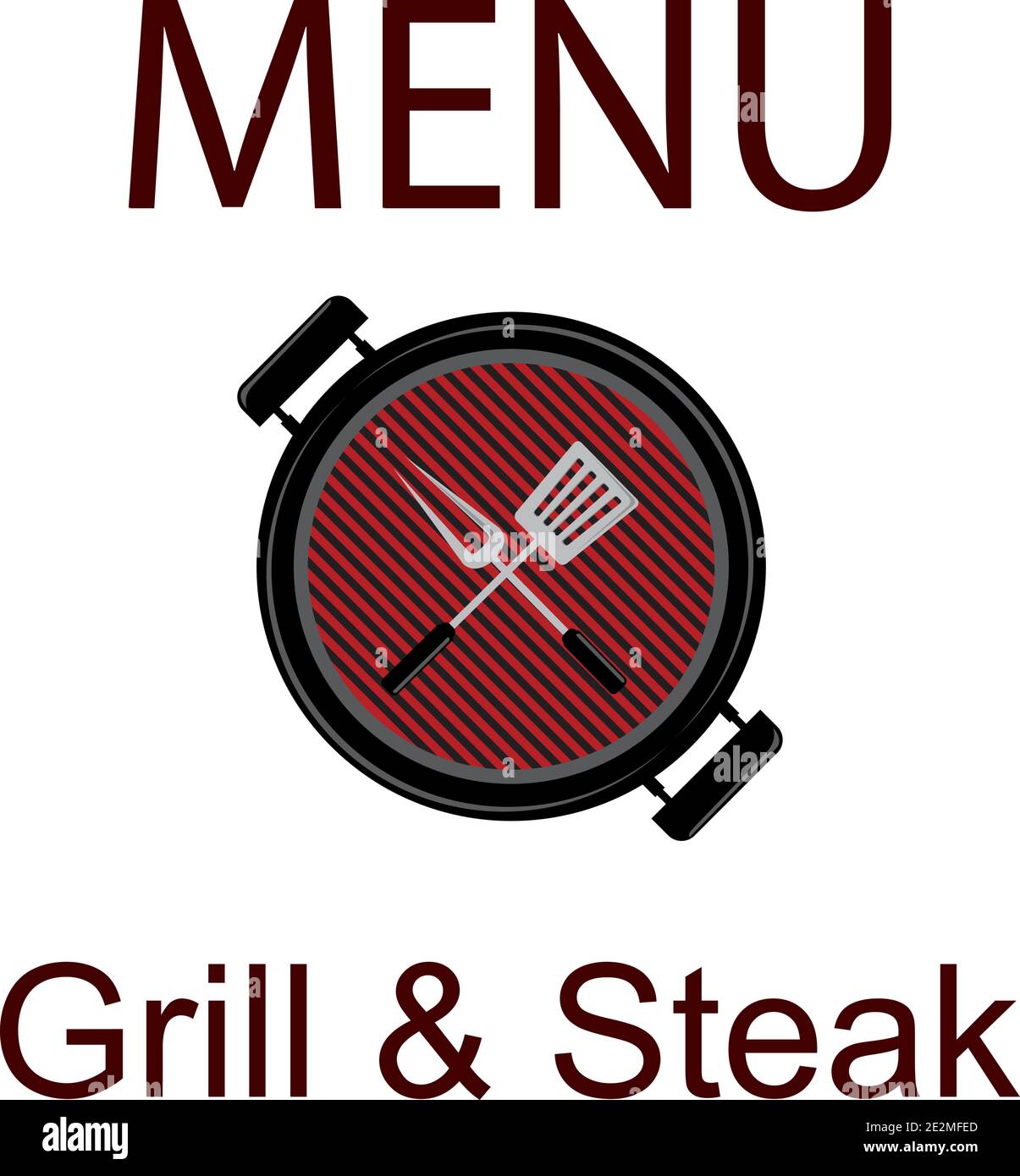 Sticker baner or logotype barbecue on grill grill and steak menu vector ...