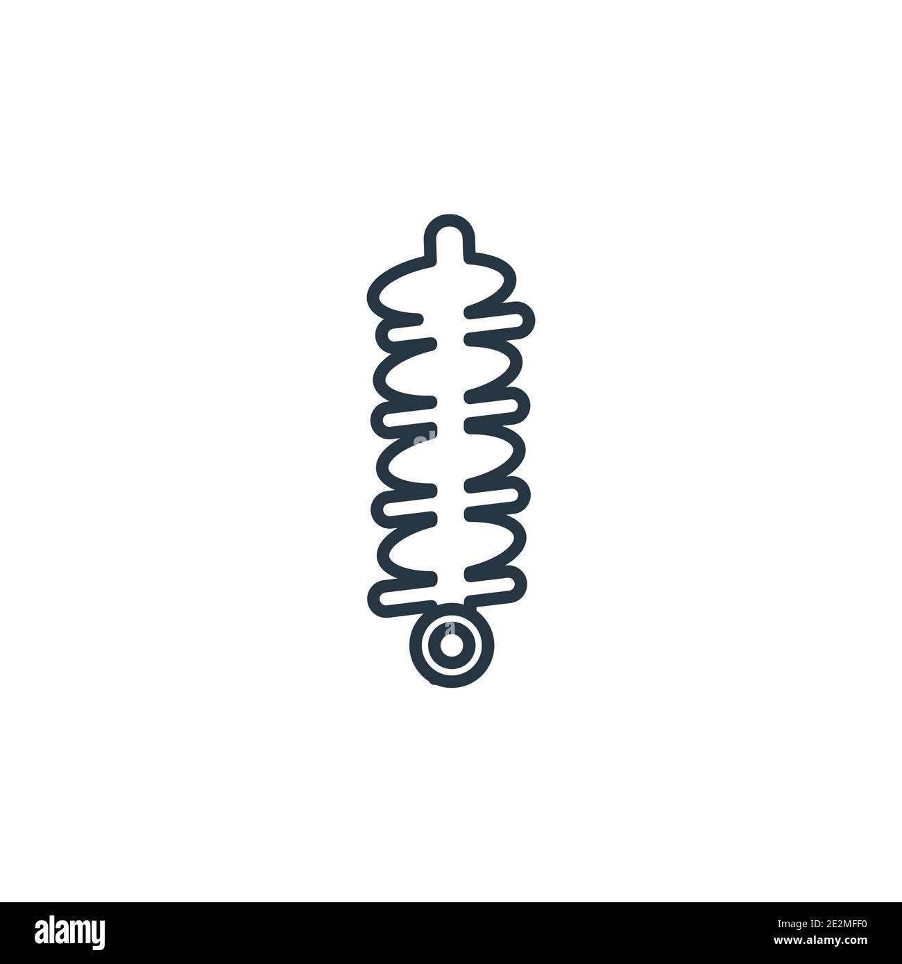 Kebab outline vector icon. Thin line black kebab icon, flat vector ...