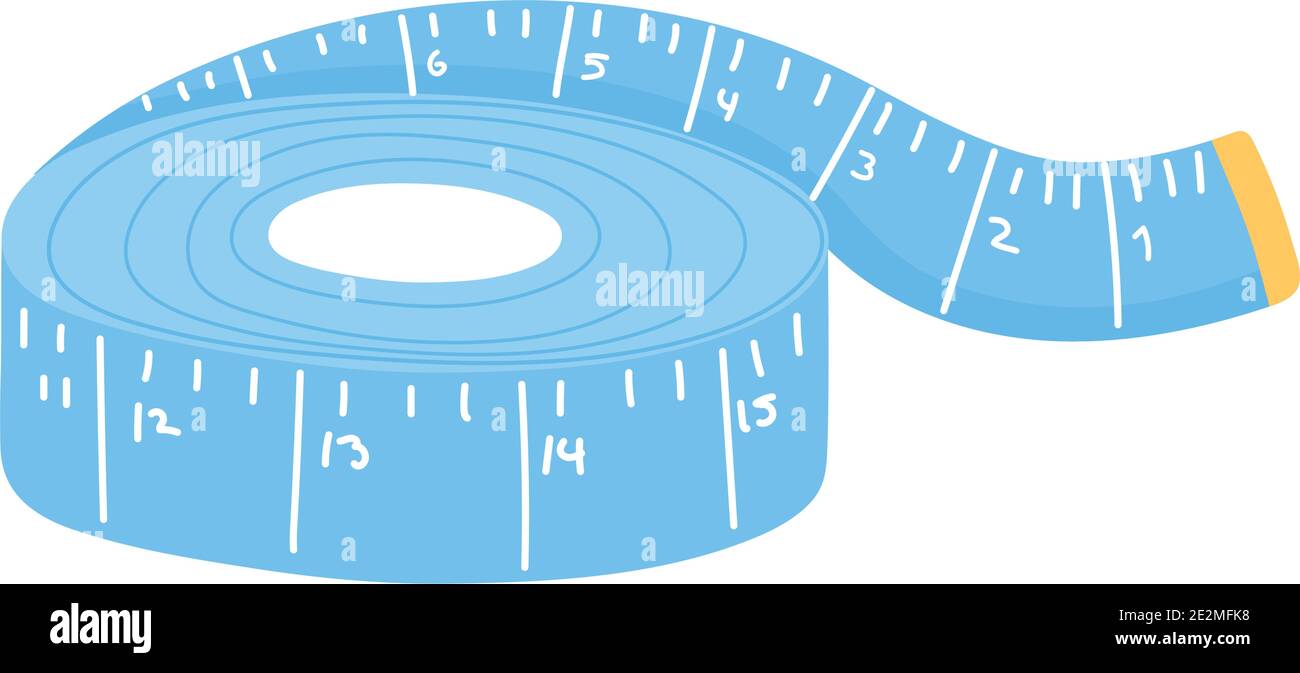 needlework tools measuring tape icon over white background vector ...