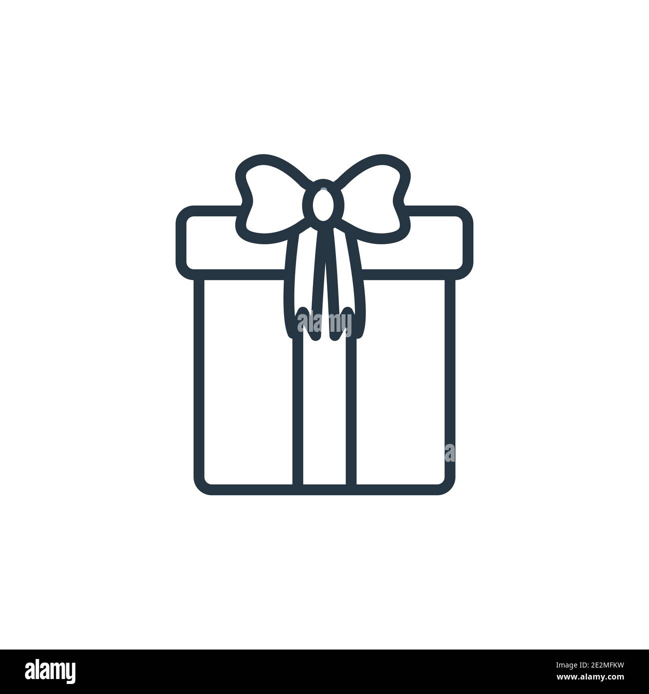 Gift outline vector icon. Thin line black gift icon, flat vector simple ...