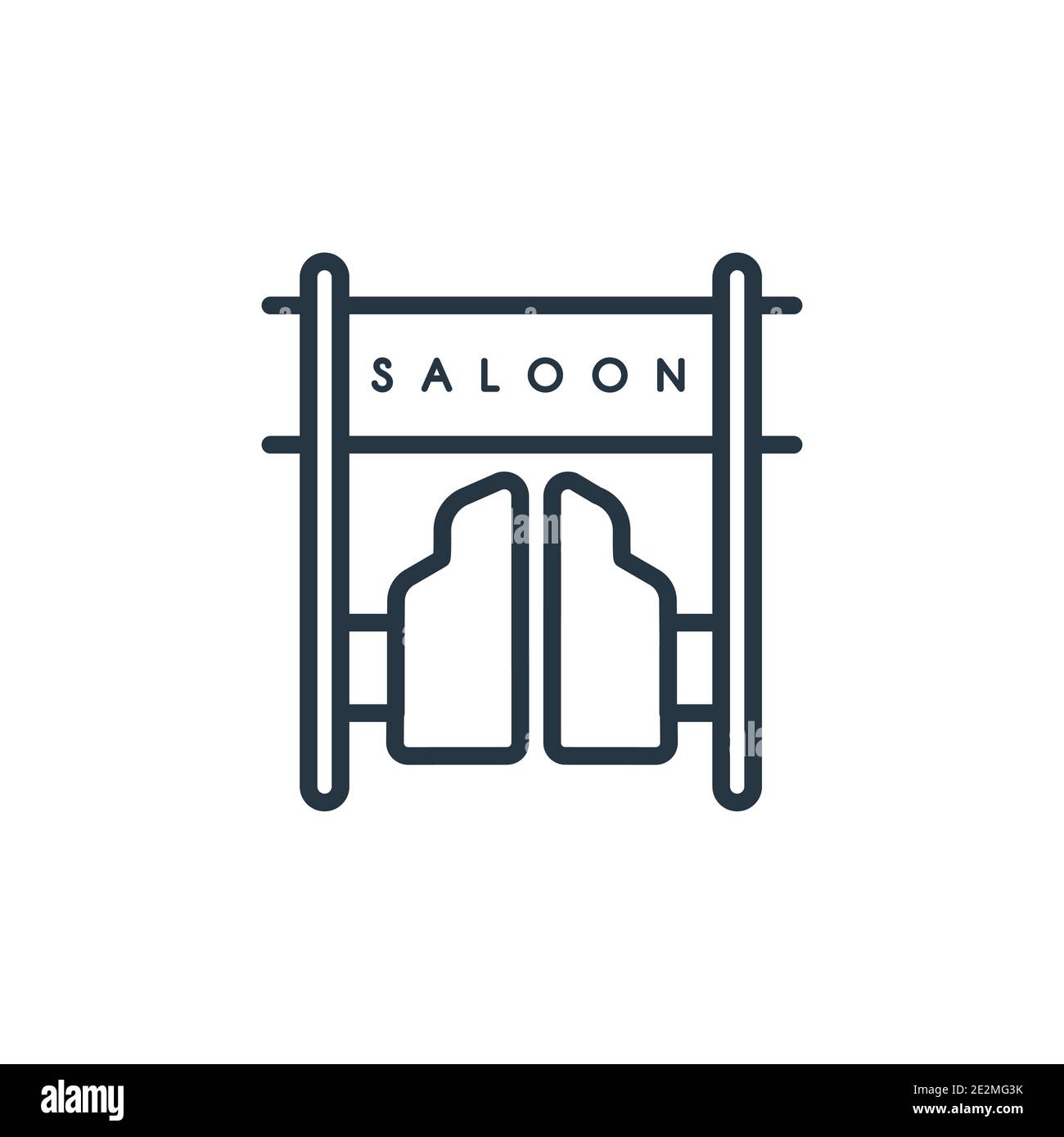 Saloon outline vector icon. Thin line black saloon icon, flat vector simple element illustration ...