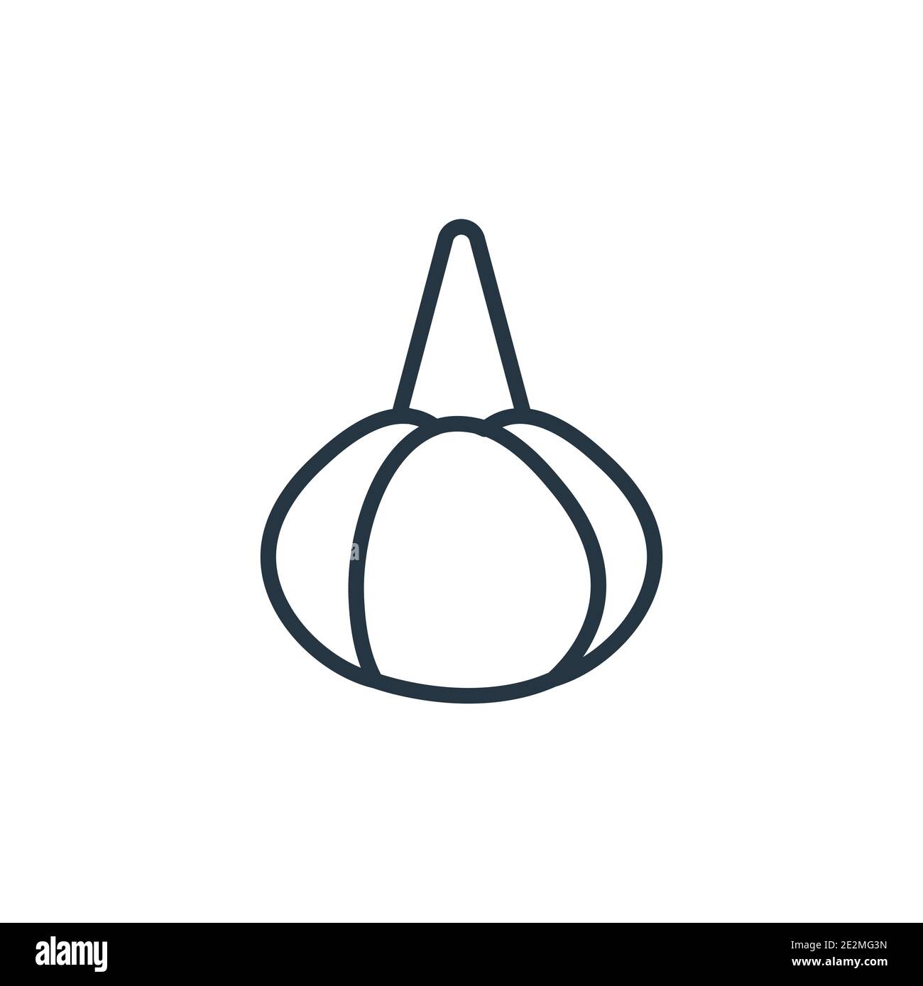 Garlic outline vector icon. Thin line black garlic icon, flat vector ...