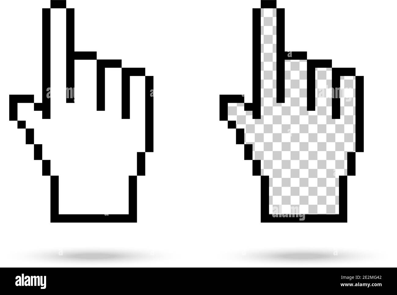 Pixel hand on white background. Vector illustration Stock Vector Image ...