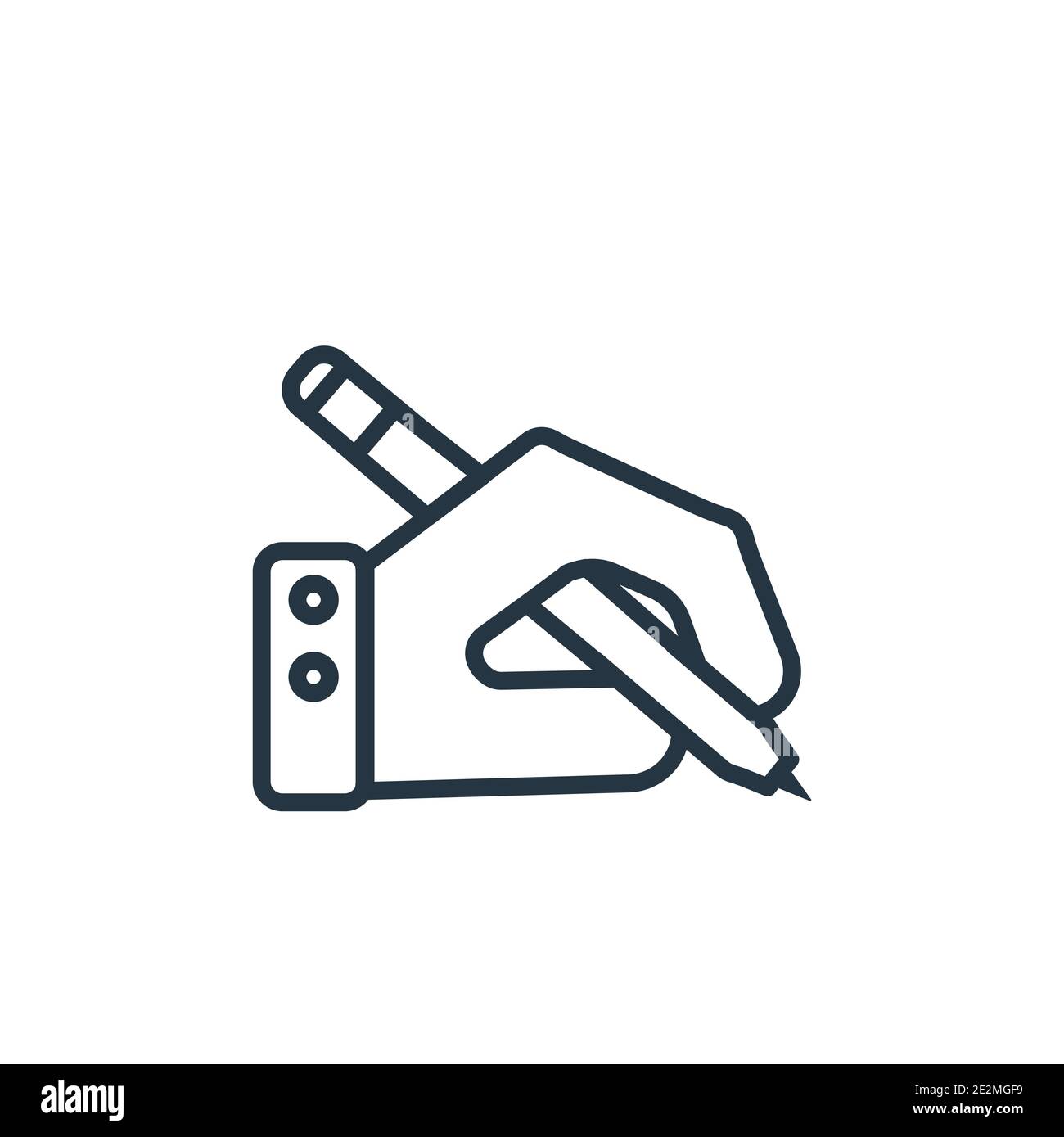 Write by hand outline vector icon. Thin line black write by hand icon ...