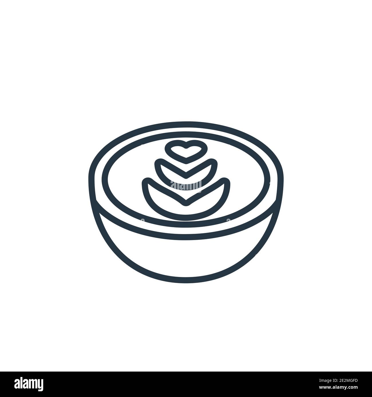 Latte outline vector icon. Thin line black latte icon, flat vector simple element illustration ...