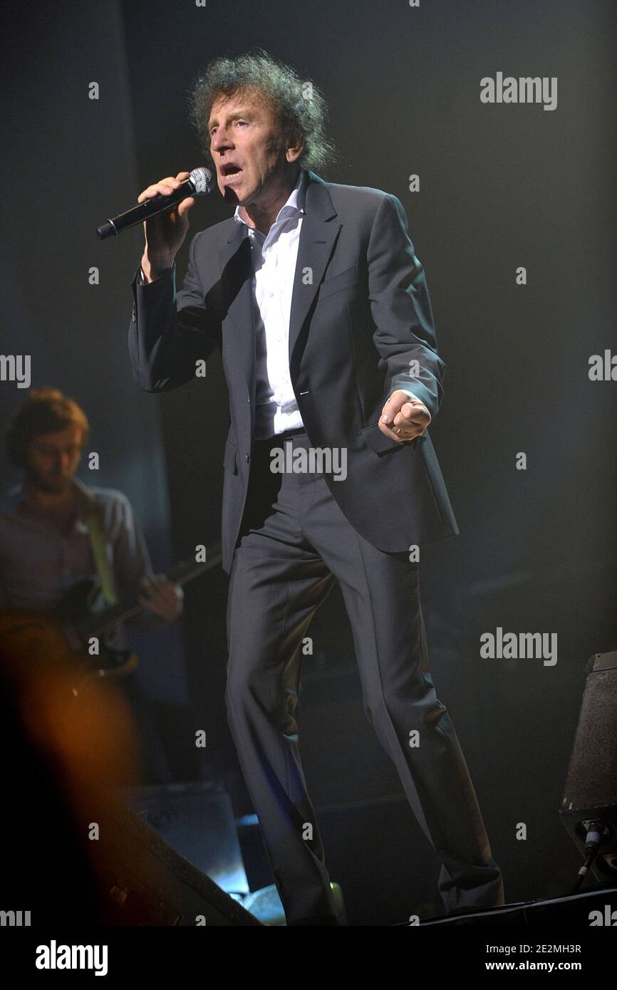 French singer Alain Souchon performs live at Le Zenith in Paris, France ...