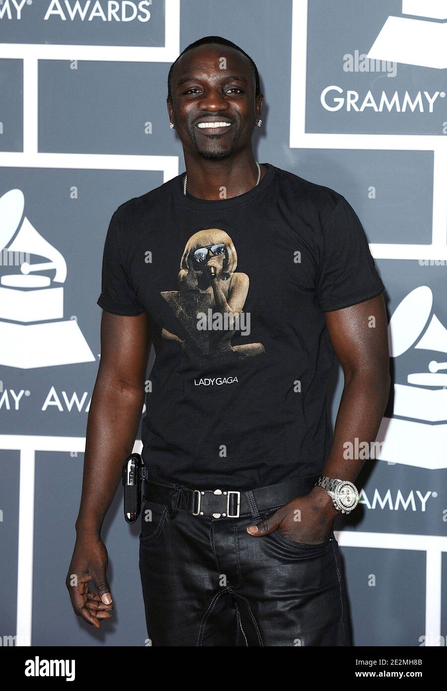 Akon at the 52nd Annual Grammy Awards, held at the Staples Center in ...