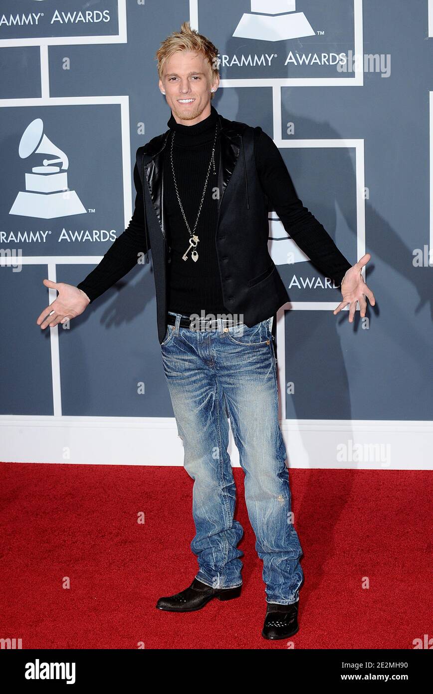 Aaron Carter at the 52nd Annual Grammy Awards, held at the Staples ...