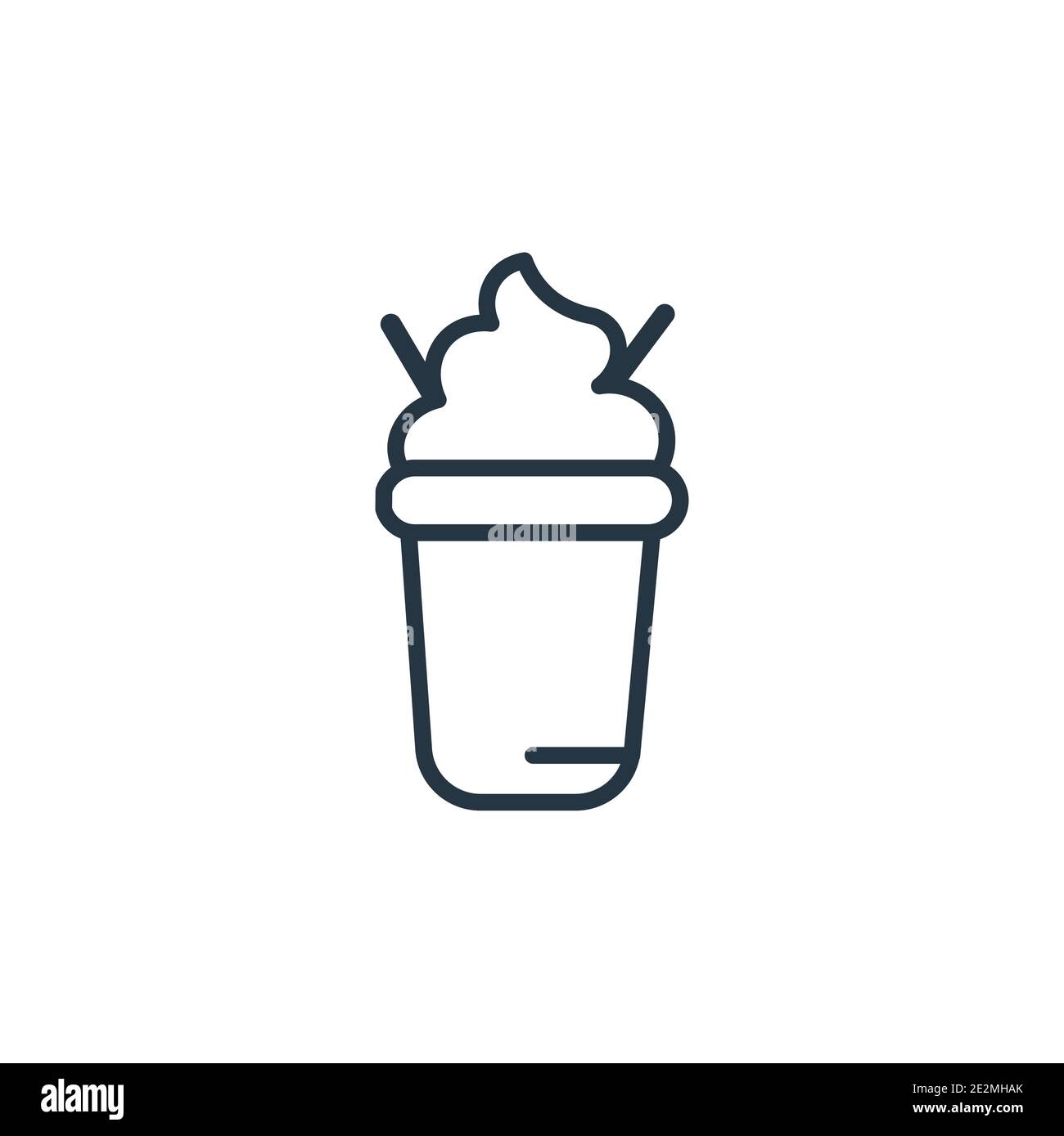 Milk shake outline vector icon. Thin line black milk shake icon, flat ...