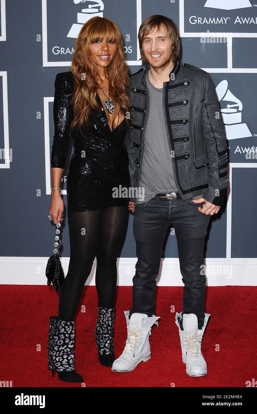 David Guetta and wife Cathy at the 52nd Annual Grammy Awards, held at ...
