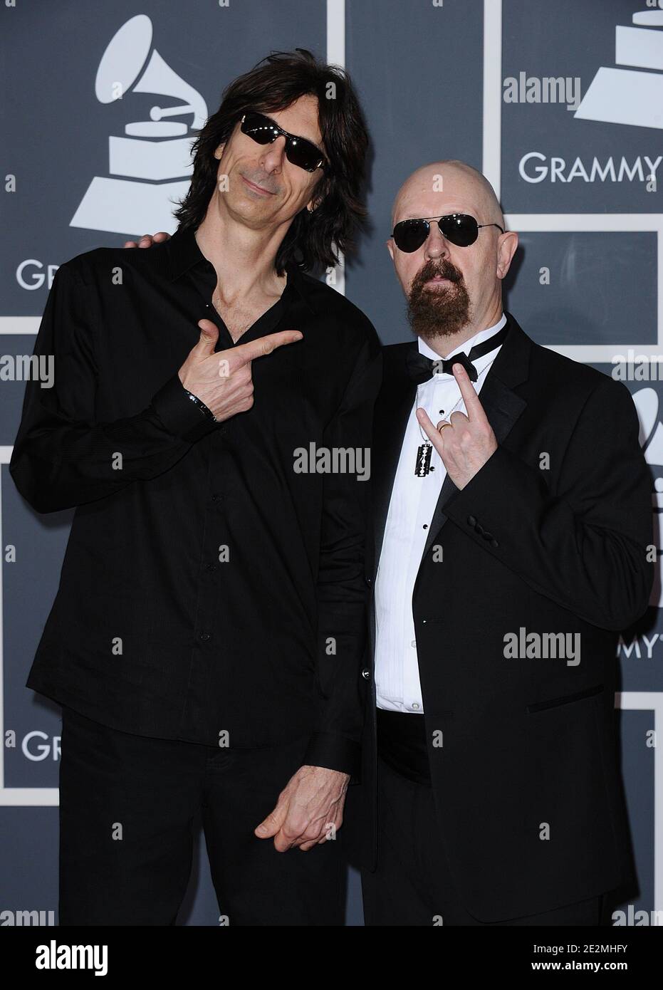 Rob Halford and Scott Travis (left) at the 52nd Annual Grammy Awards ...