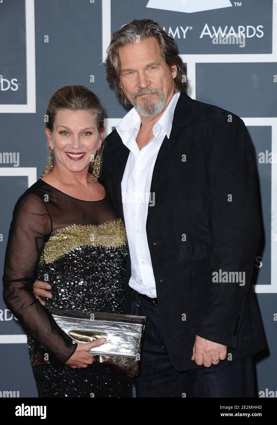 Jeff Bridges and Susan Geston at the 52nd Annual Grammy Awards, held at ...