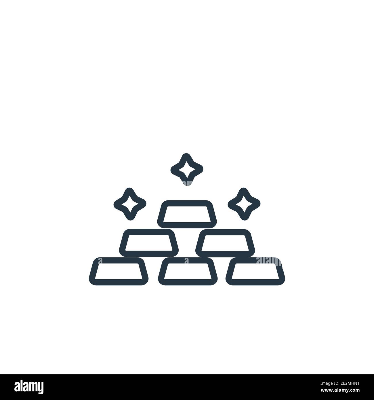 Gold ingot outline vector icon. Thin line black gold ingot icon, flat ...