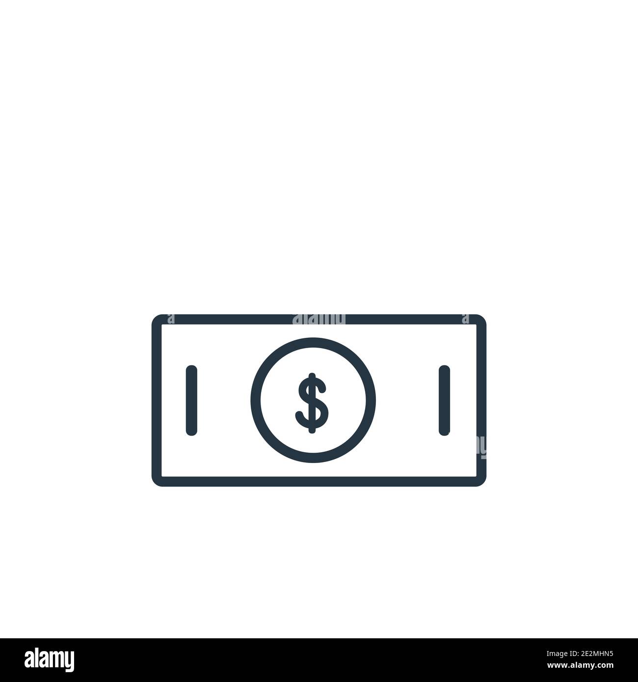 Cash outline vector icon. Thin line black cash icon, flat vector simple ...