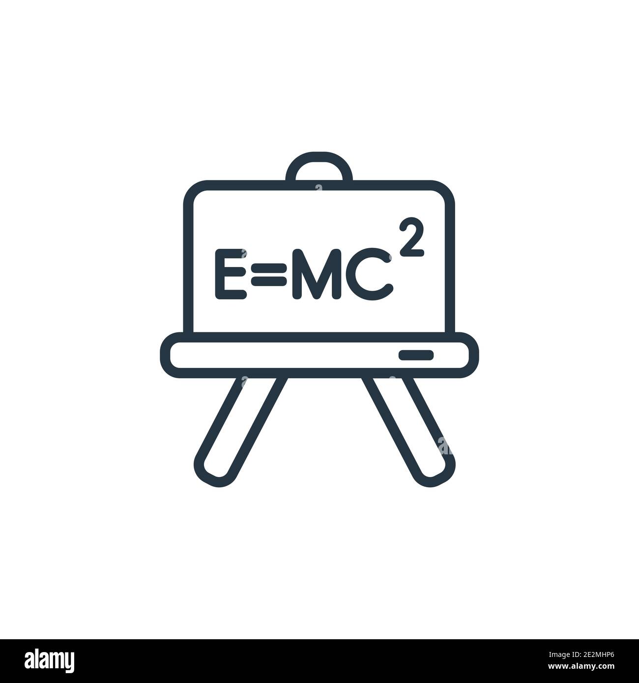 Relativity formulae outline vector icon. Thin line black relativity ...