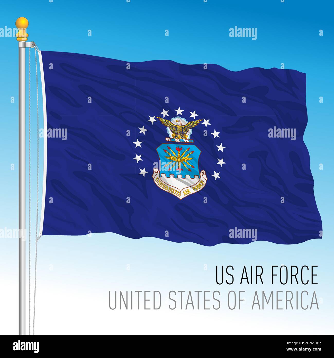 US Air Force flag, United States of America, vector illustration Stock ...