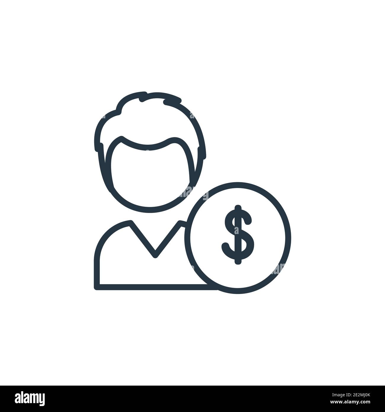 Seller outline vector icon. Thin line black seller icon, flat vector ...