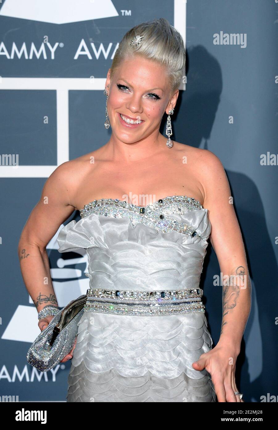 Pink at the 52nd Annual Grammy Awards, held at the Staples Center in ...