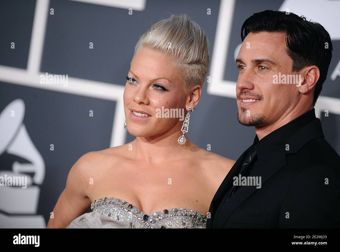 Pink and Carey Hart at the 52nd Annual Grammy Awards, held at the ...