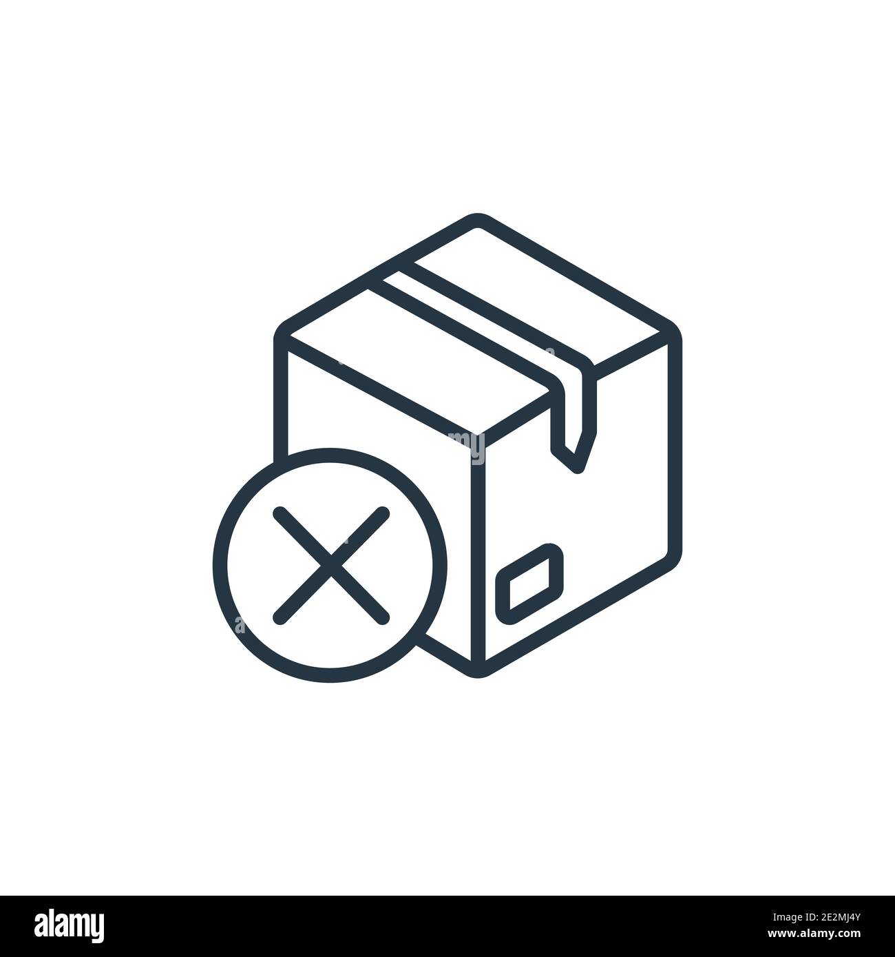 Delivery cancelled outline vector icon. Thin line black delivery ...