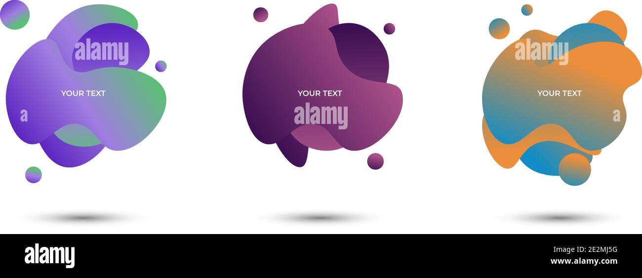 Set of three colored abstract modern graphic elements. Vector ...