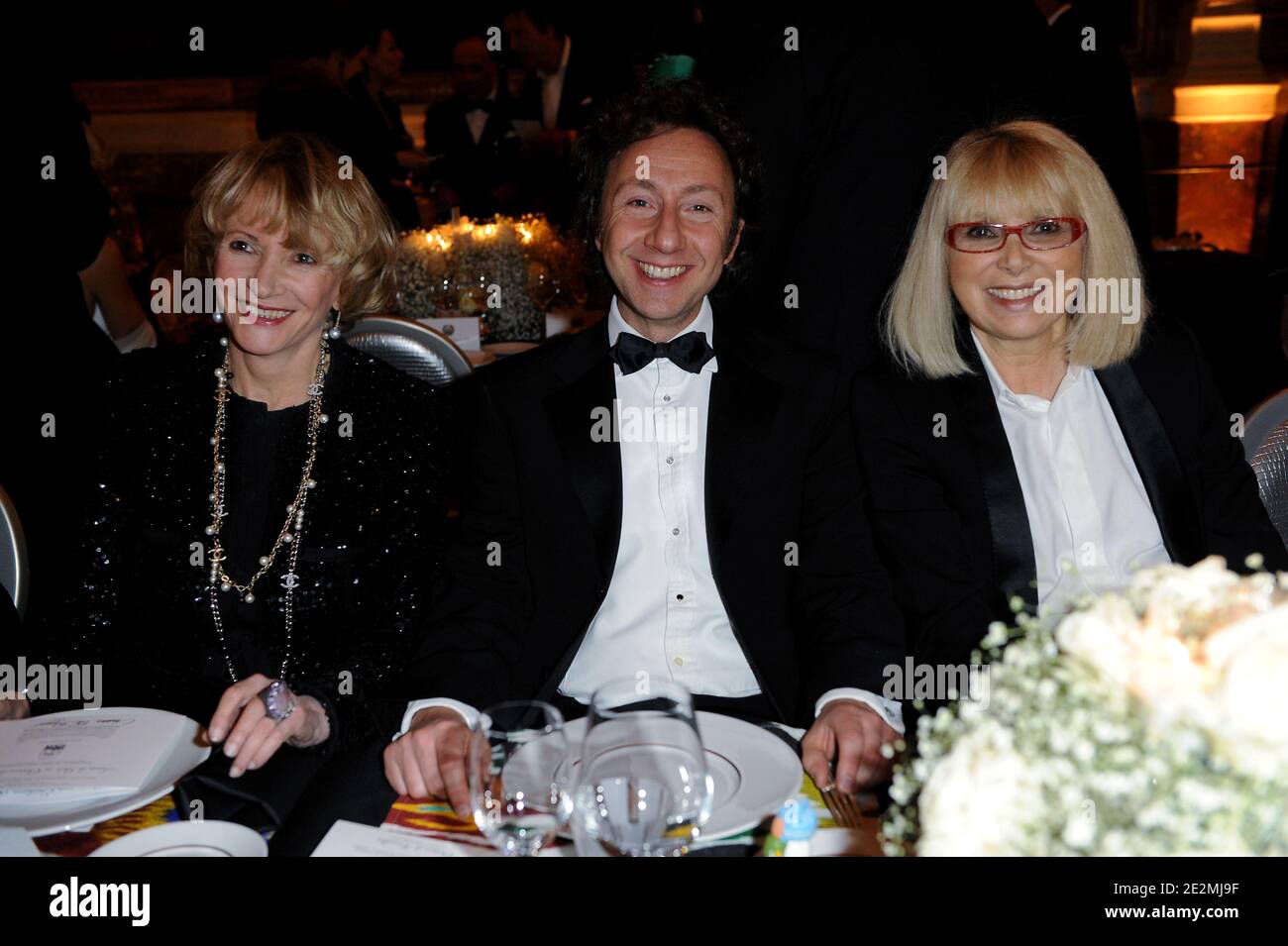 Eve Ruggieri, Stephane Bern, Mireille Darc attending the charity gala ...