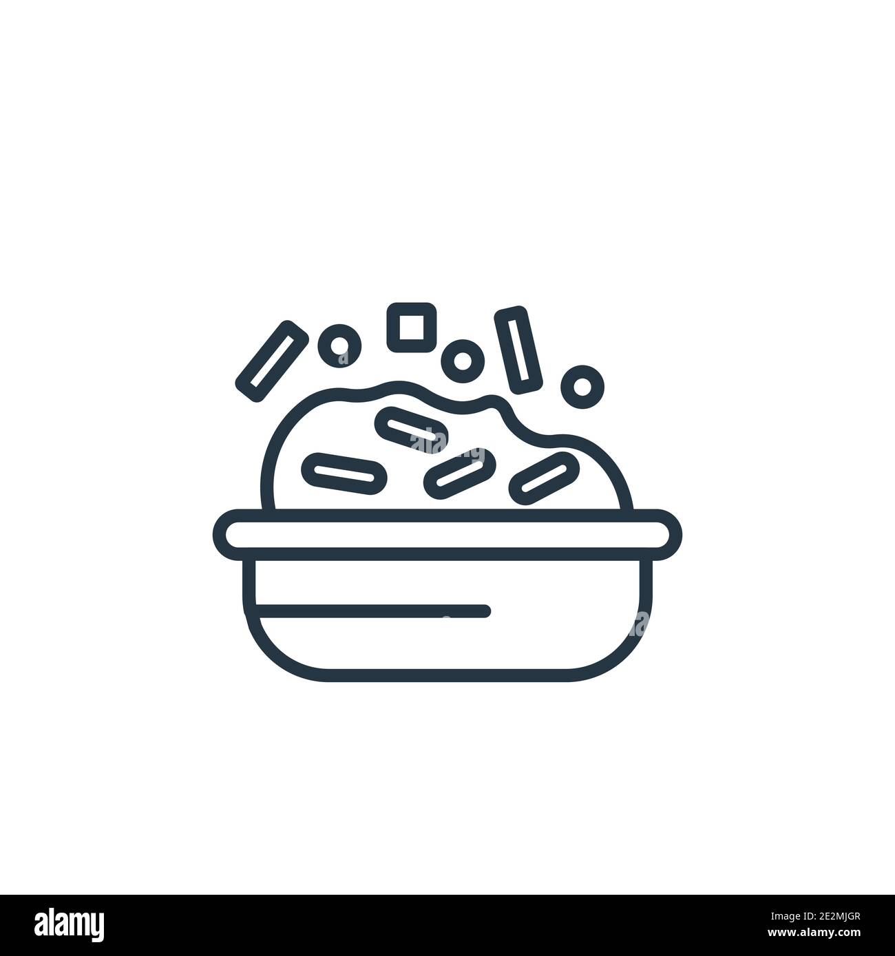 Risotto outline vector icon. Thin line black risotto icon, flat vector ...