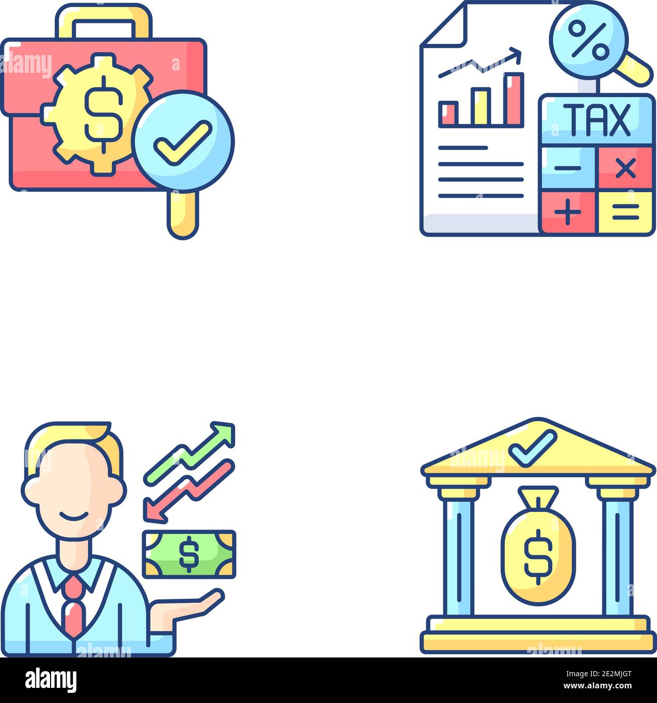 Accounting RGB color icons set Stock Vector Image & Art - Alamy