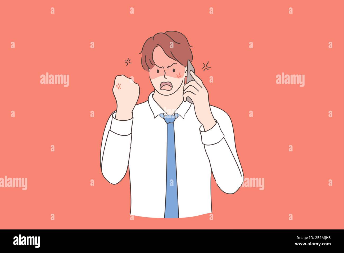 Boy angry phone Stock Vector Images - Alamy