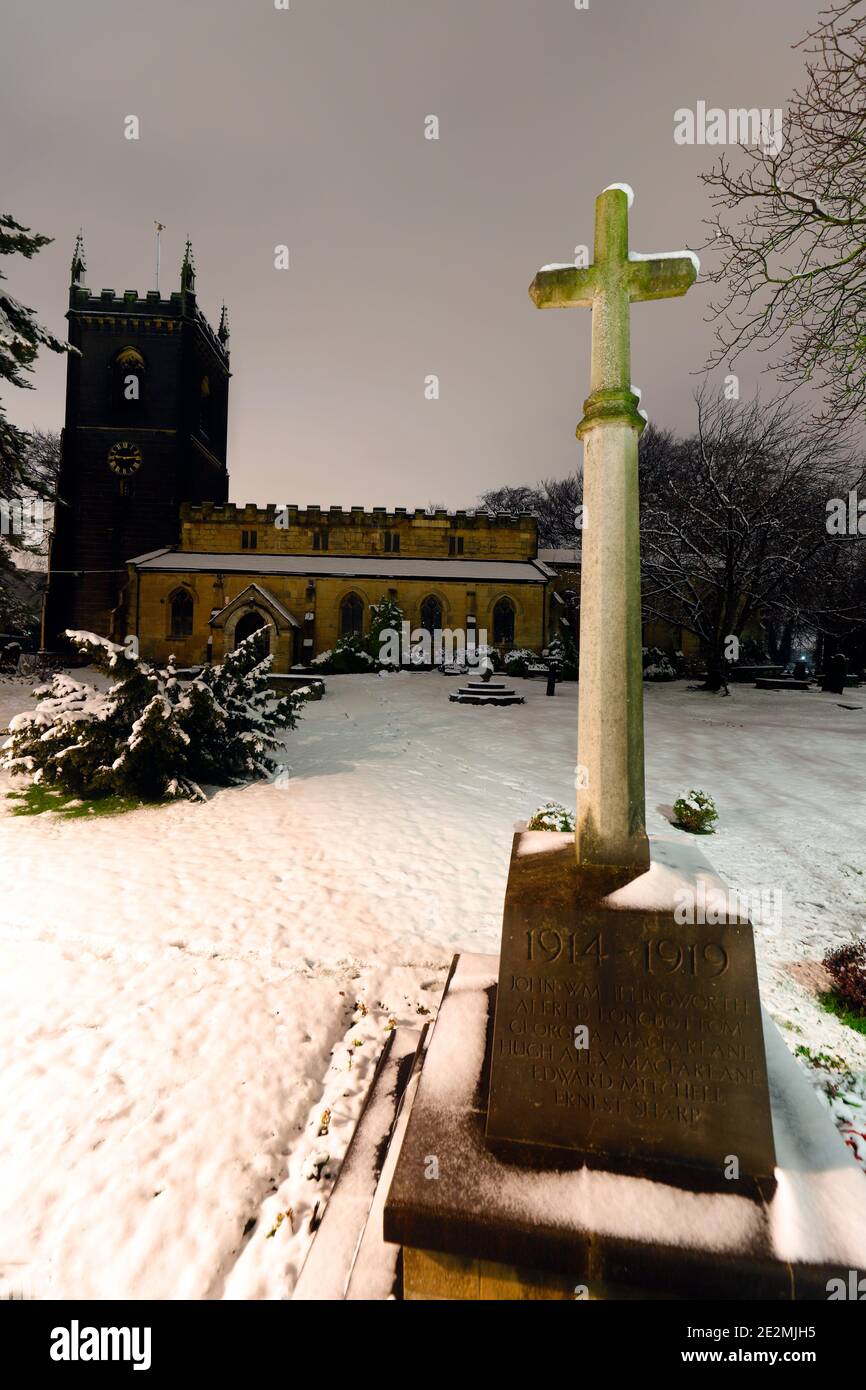 St Mary's Church & War Memorial in Swillington,West Yorkshire Stock ...