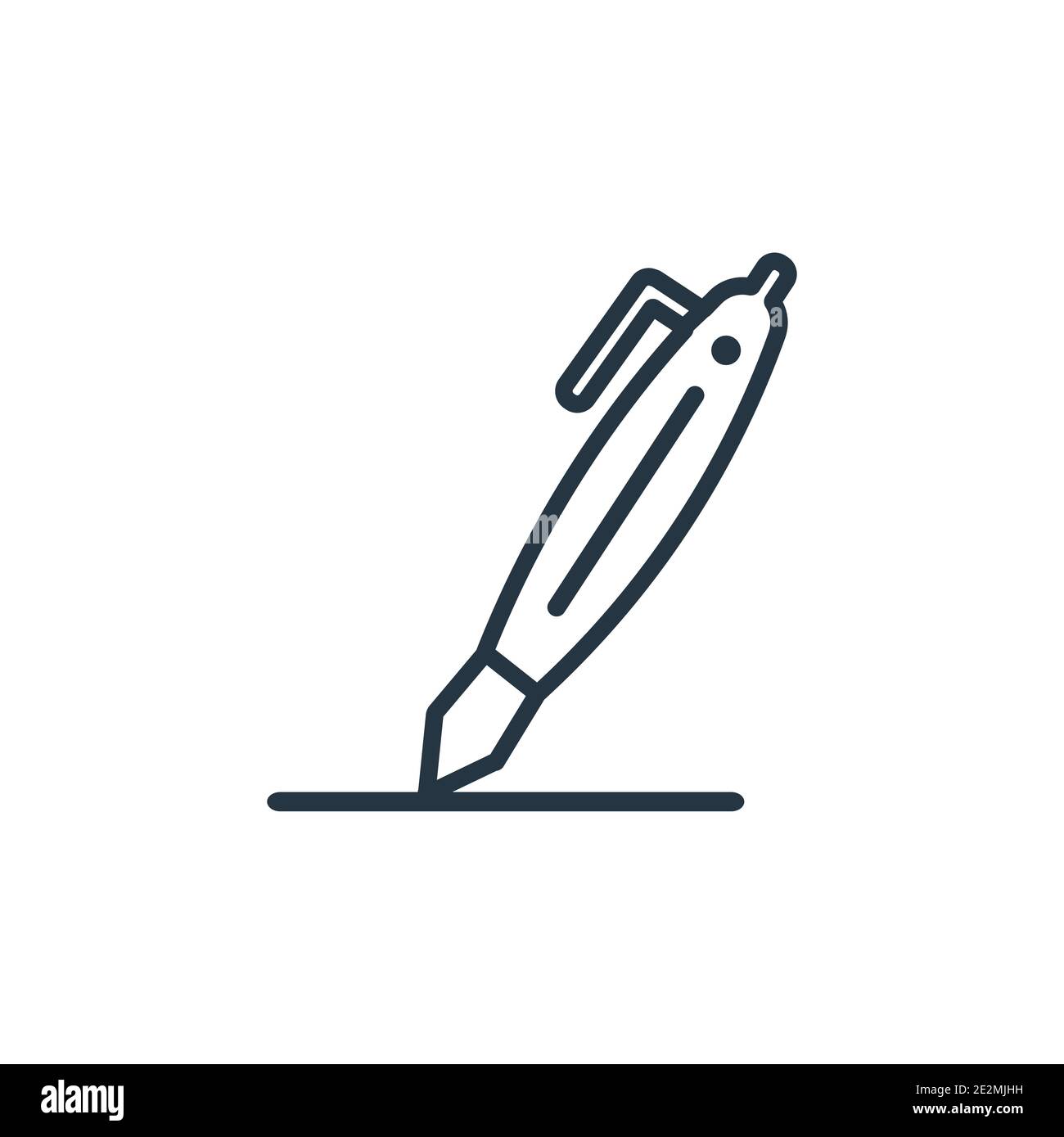 Pen outline vector icon. Thin line black pen icon, flat vector simple ...