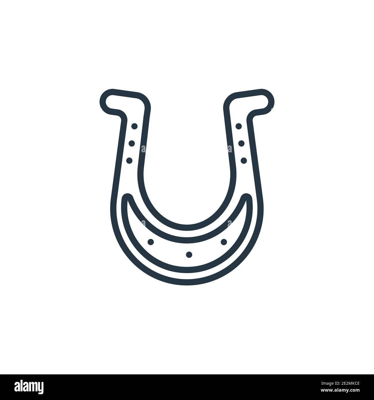 Horseshoe outline vector icon. Thin line black horseshoe icon, flat ...