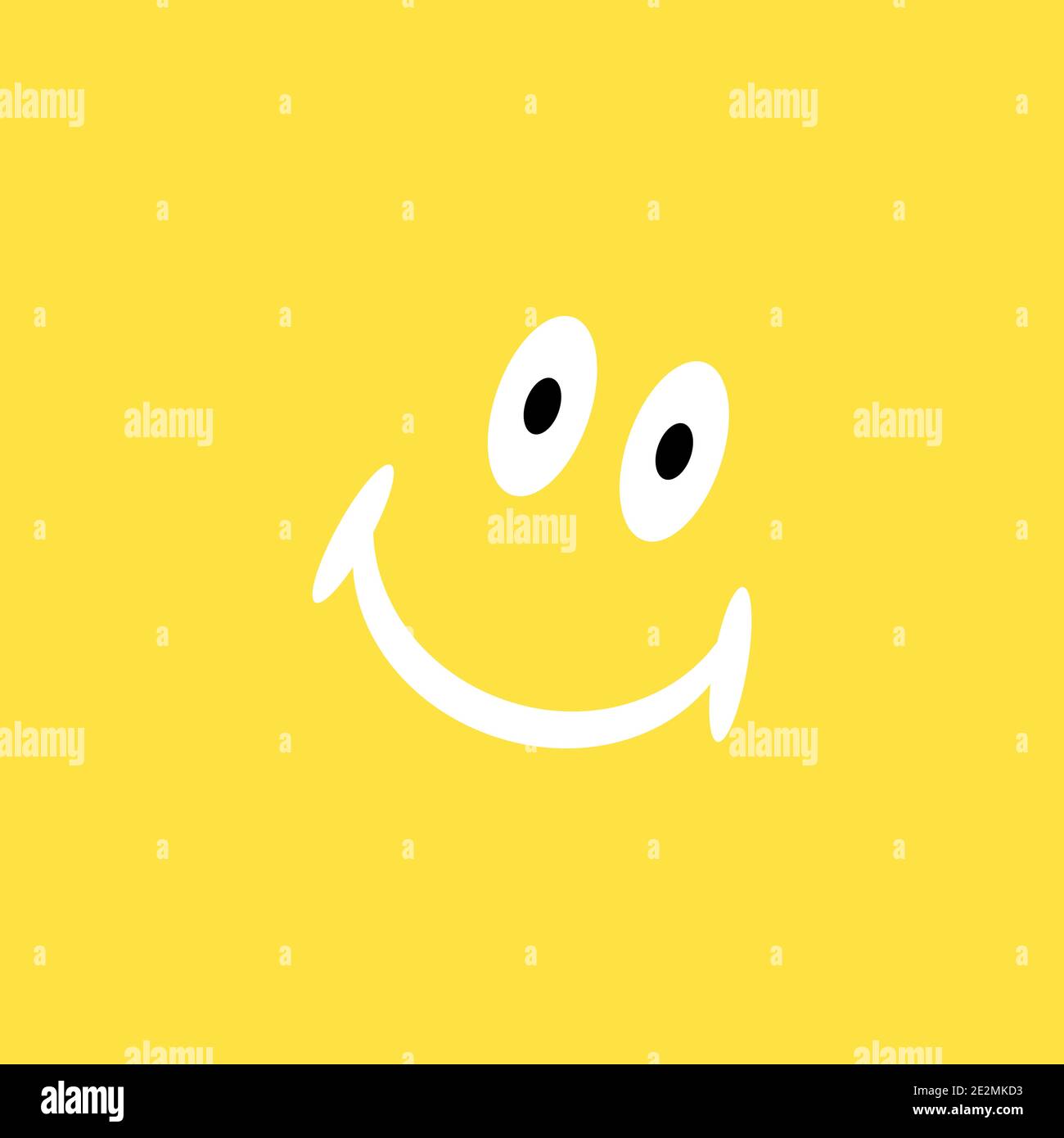 Smiling face black on yellow background. Vector illustration. Eps10 ...