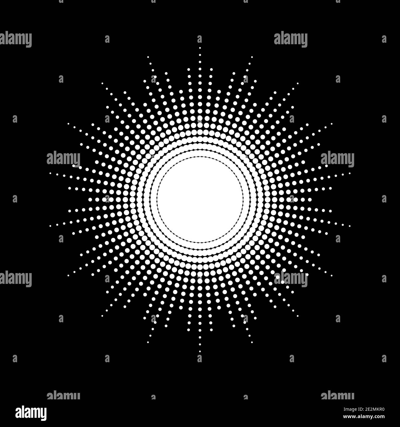 Dots drawing of rays of the sun in vintage style Stock Vector Image ...