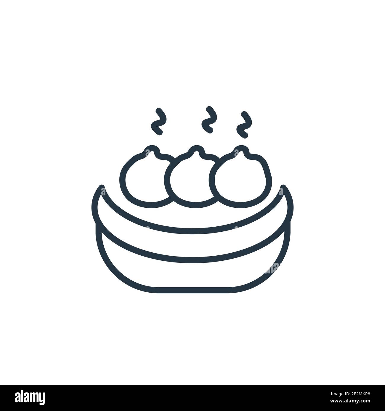 Xiao long bao outline vector icon. Thin line black xiao long bao icon ...