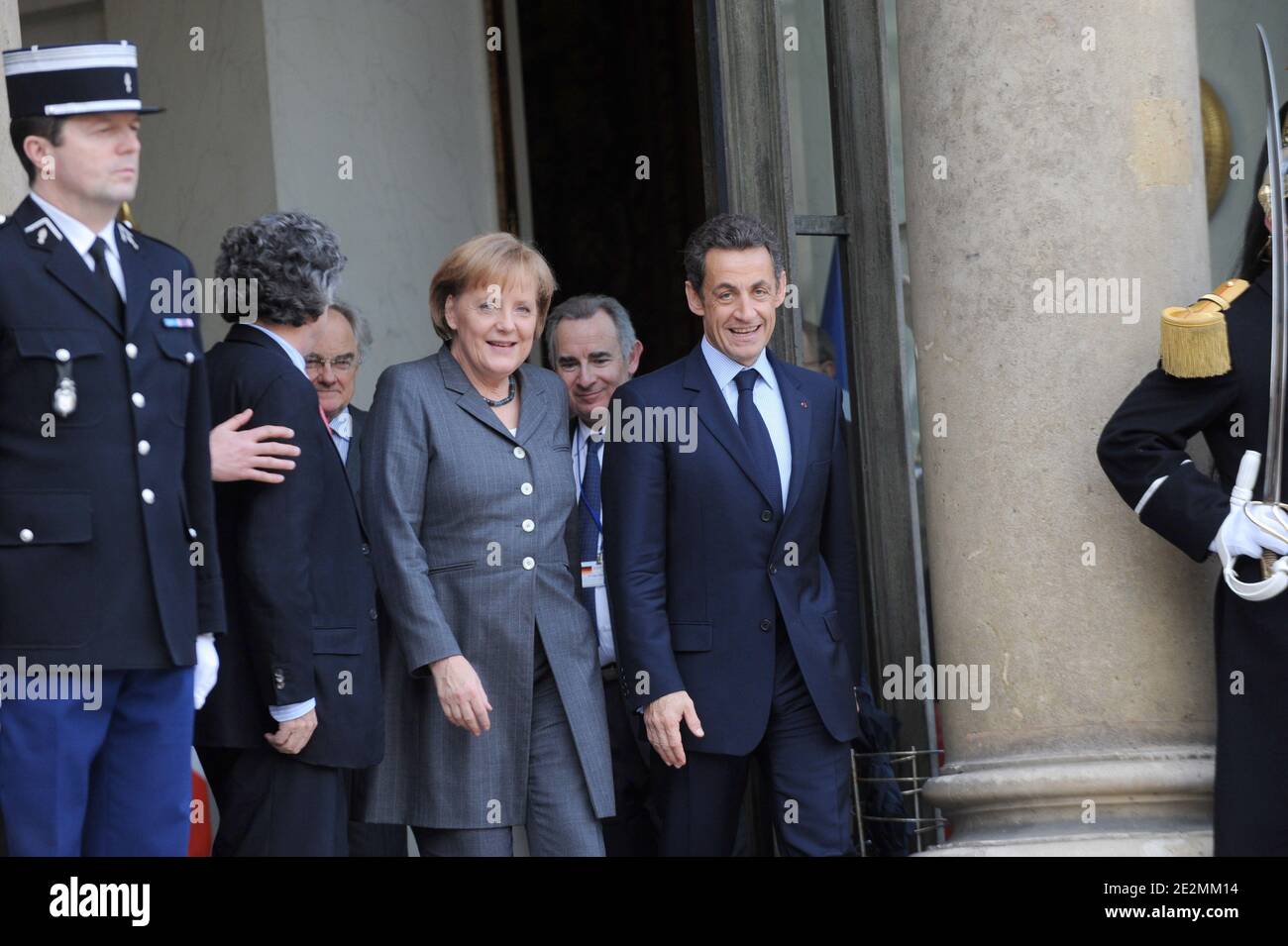 German Chancellor Angela Merkel and French President Nicolas Sarkozy ...