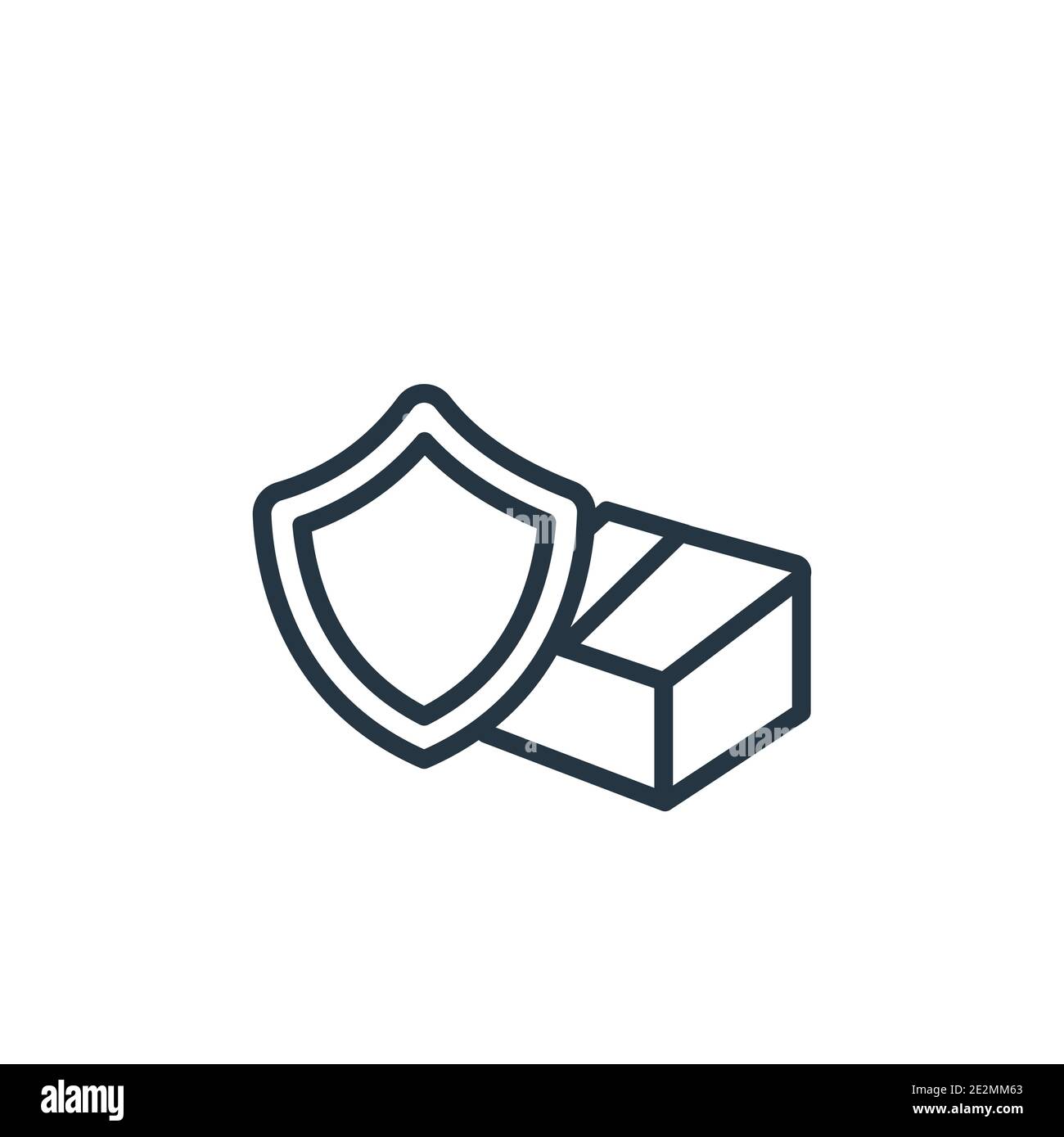 Logistic protection outline vector icon. Thin line black logistic ...