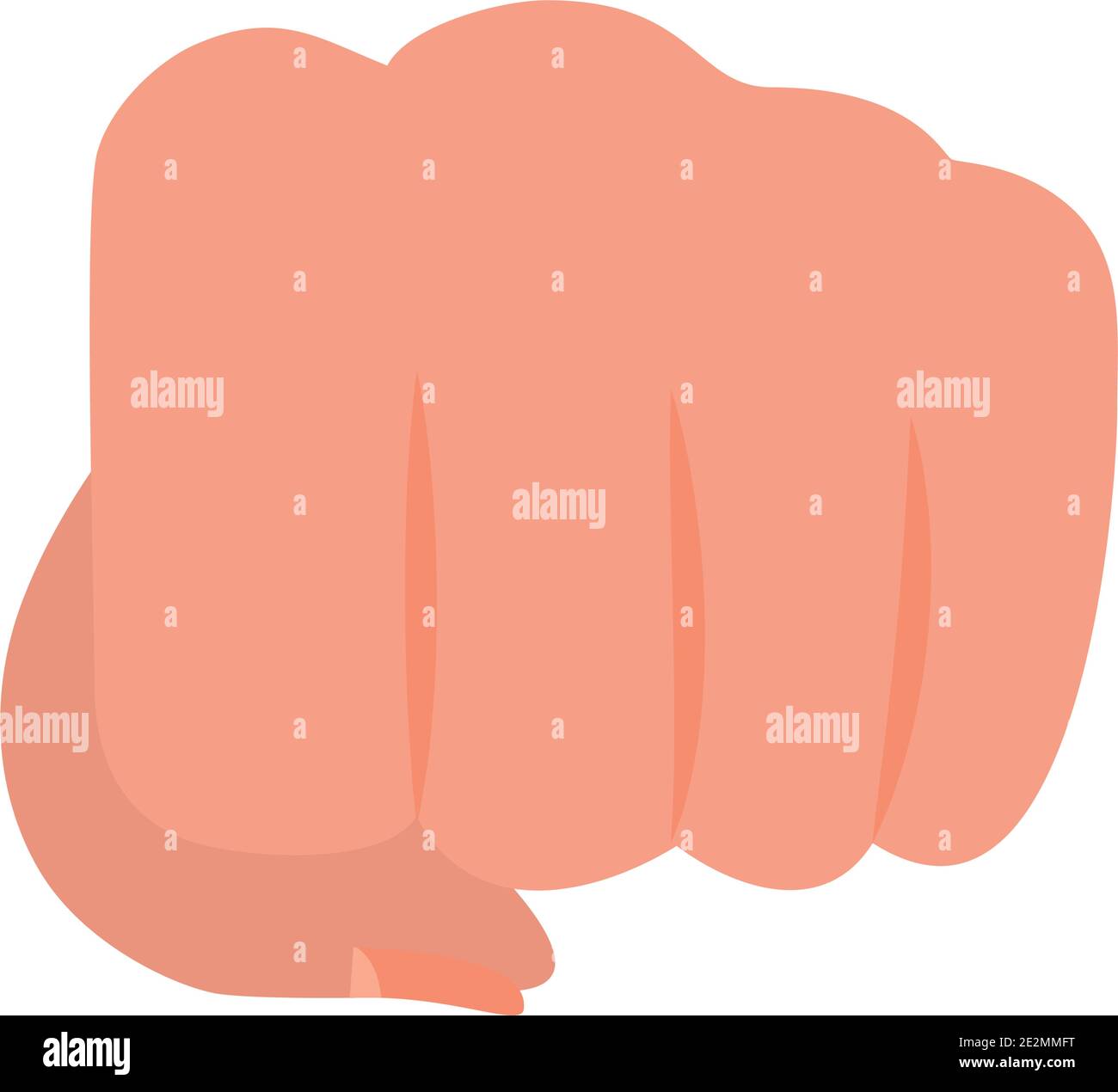 front fist icon over white background, flat style, vector illustration ...