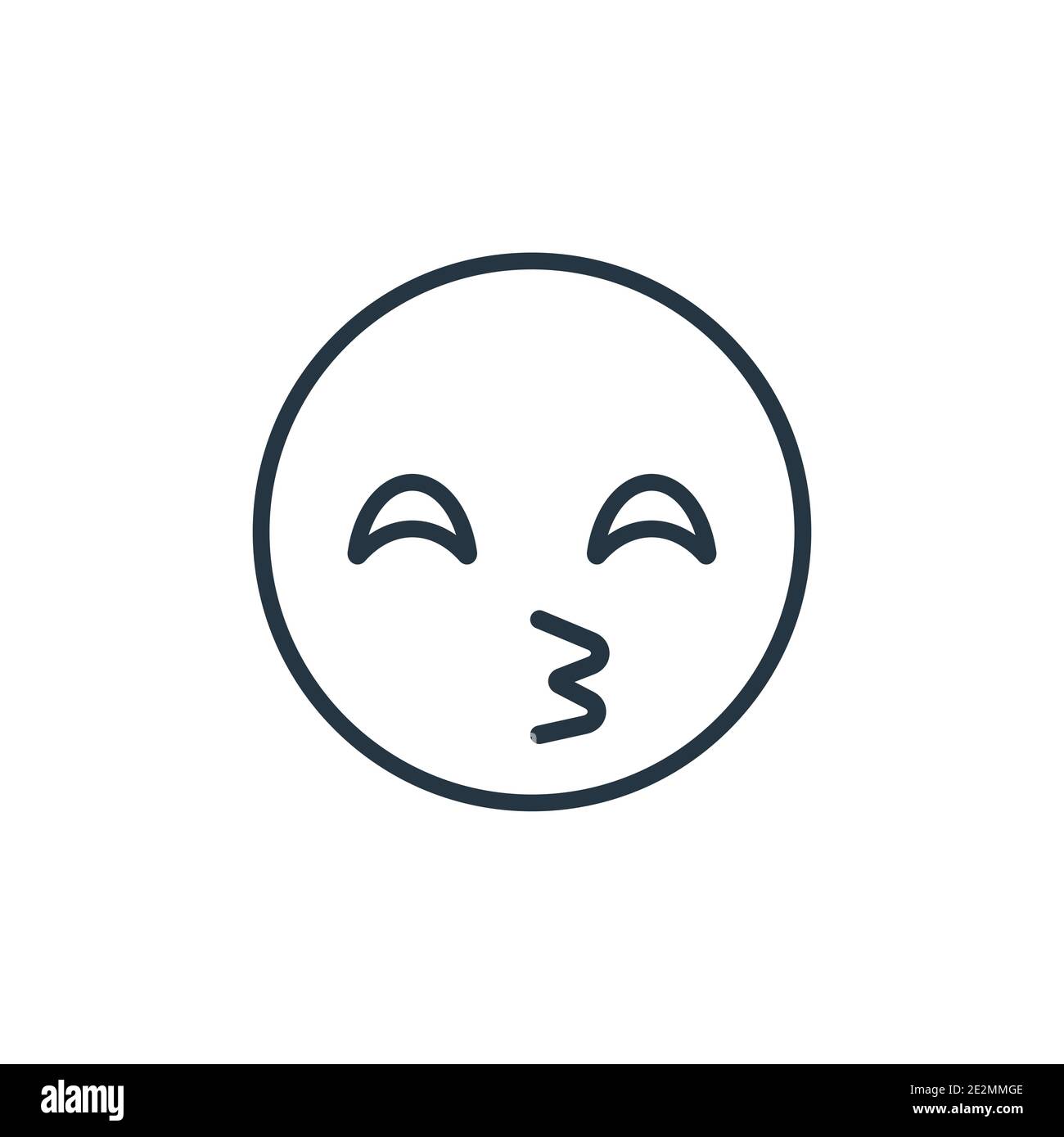 Kissing with closed eyes emoji outline vector icon. Thin line black ... Kissing with closed eyes emoji outline vector icon. Thin line black ...
