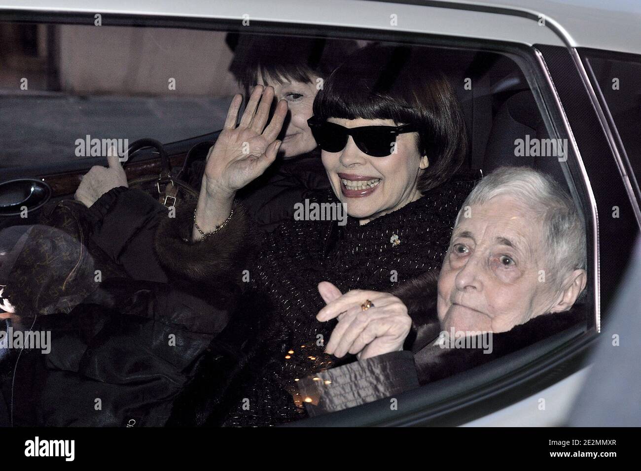 French singer Mireille Mathieu and her mother Marcelle arriving at the ...
